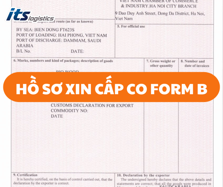 HỒ SƠ XIN CẤP CO FORM B – CỔNG THÔNG TIN ITS LOGISTICs