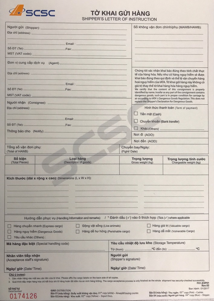 QUY TRÌNH – THỦ TỤC LÀM HÀNG XUẤT AIR TẠI KHO SCSC & TCS Ở SÂN BAY TNS ...